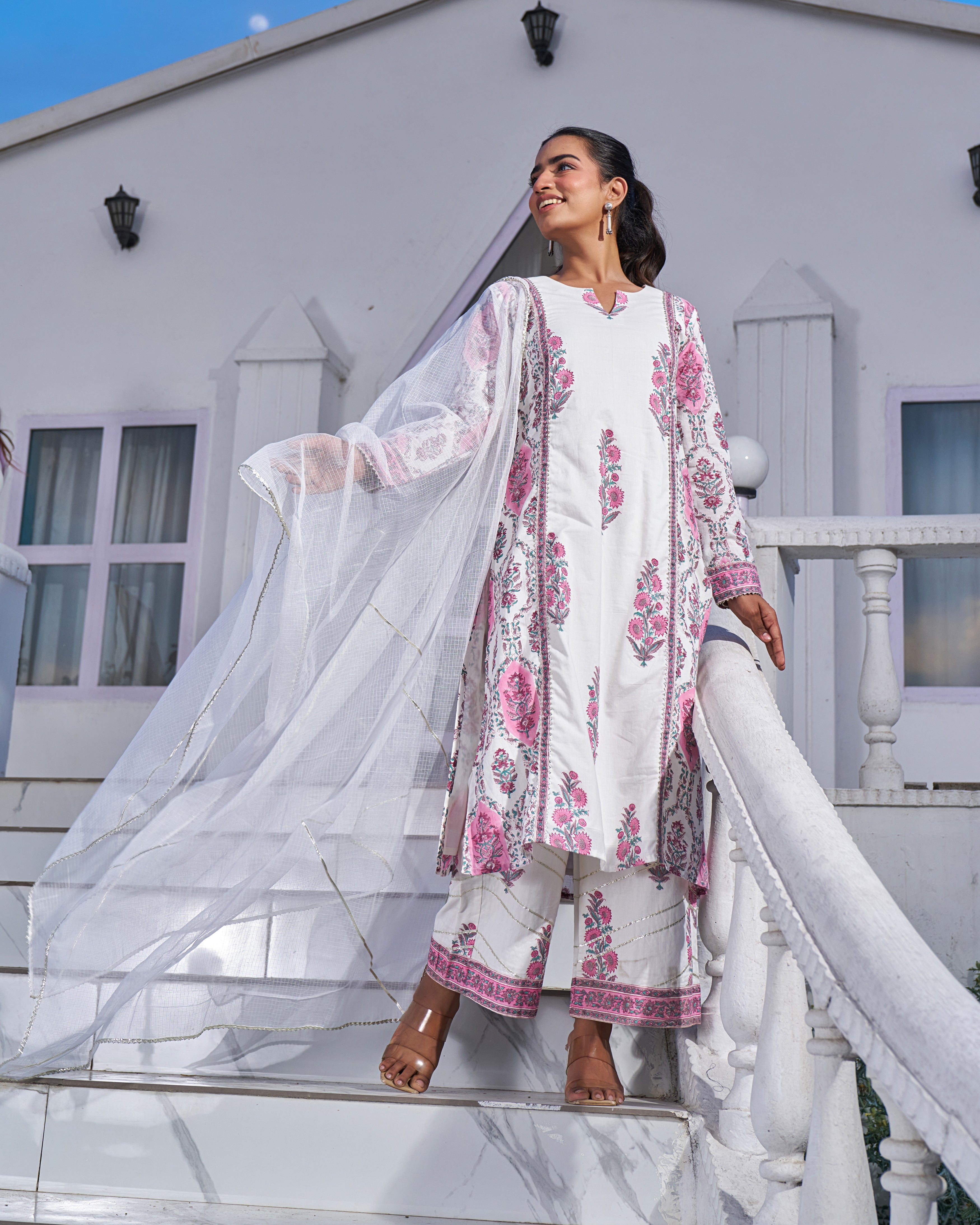 Rustic Charm Handblock Suit Set – Guleri